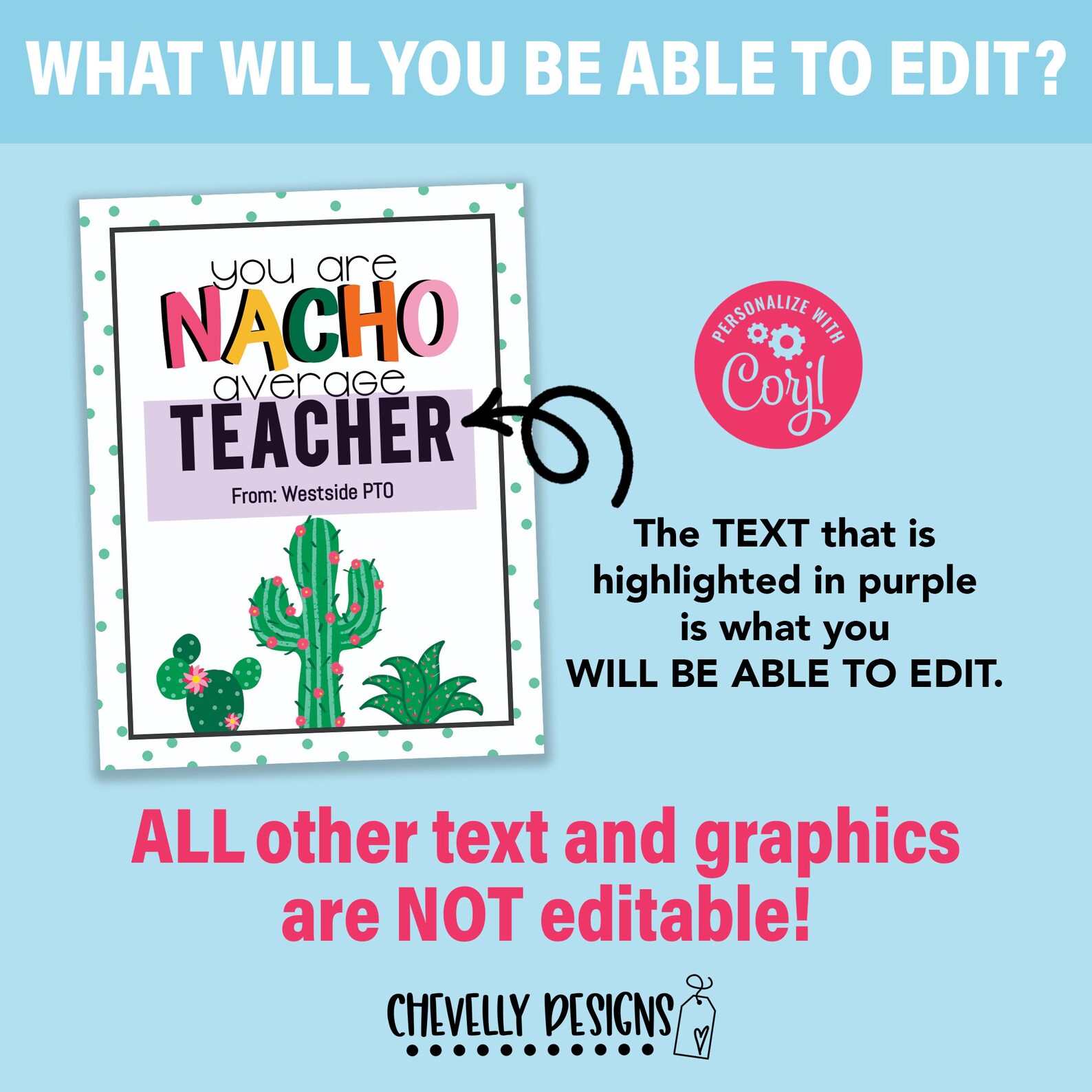 Editable - Nacho Average Teacher - Appreciation Gift Tags - Printable ...