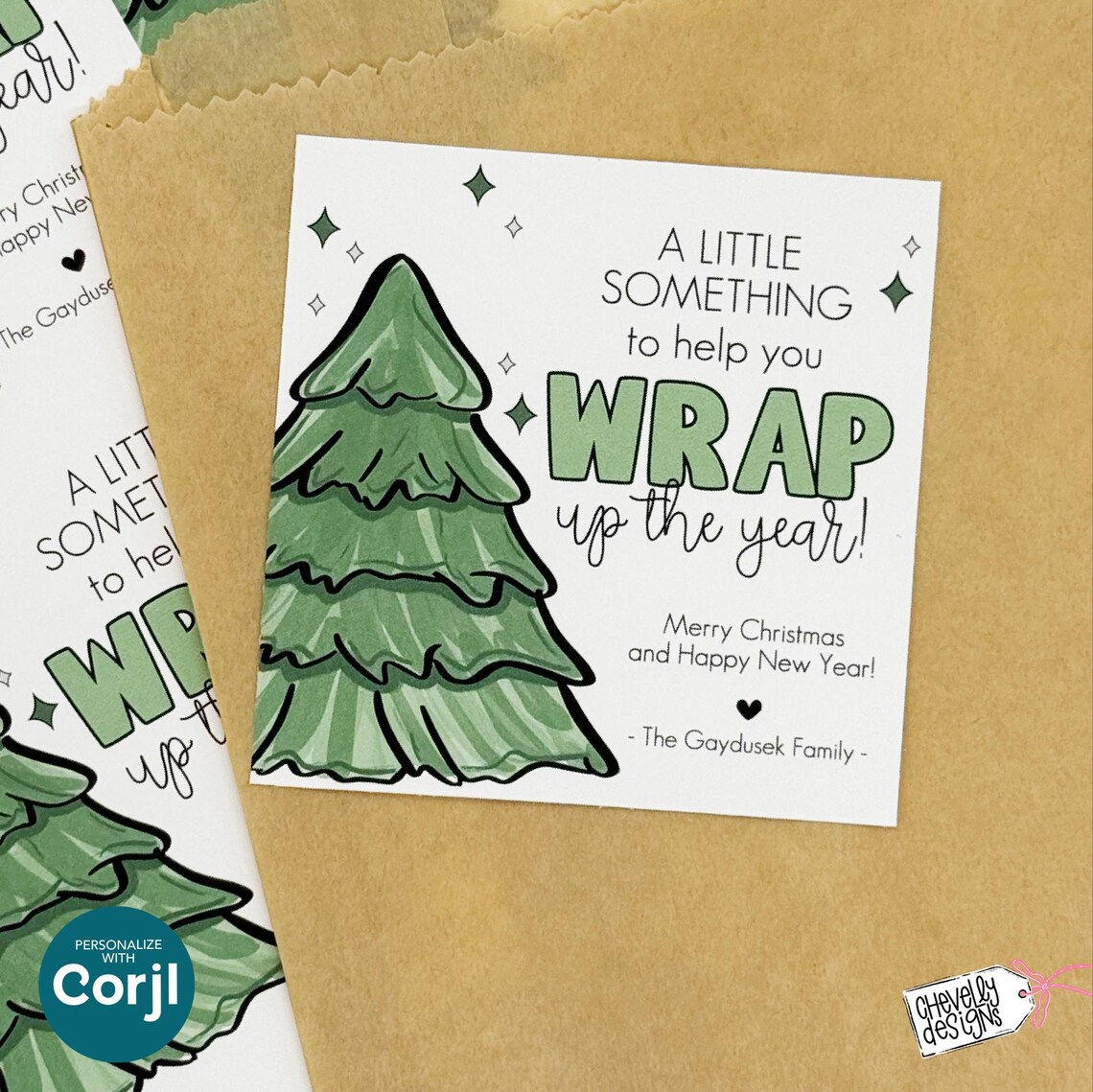 EDITABLE - Wrap up the Year - Christmas Gift Tags for Wrapping Paper ...