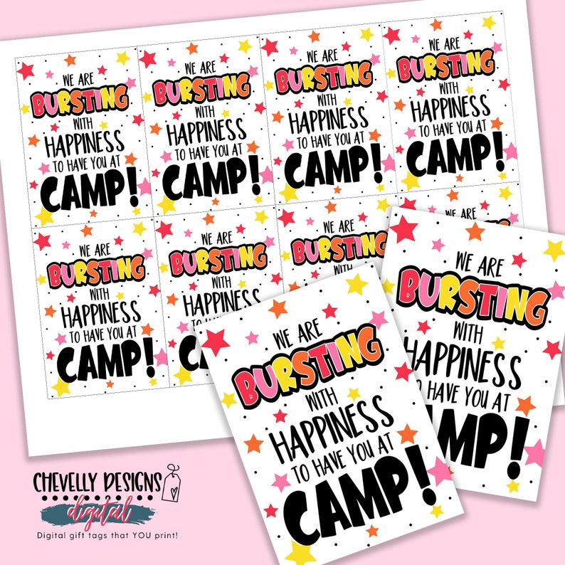 Printable Bursting With Happiness for Camp Starburst Gift - Etsy