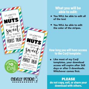Editable - Students Are Nuts Teachers Are Sweet - Trail Mix ...
