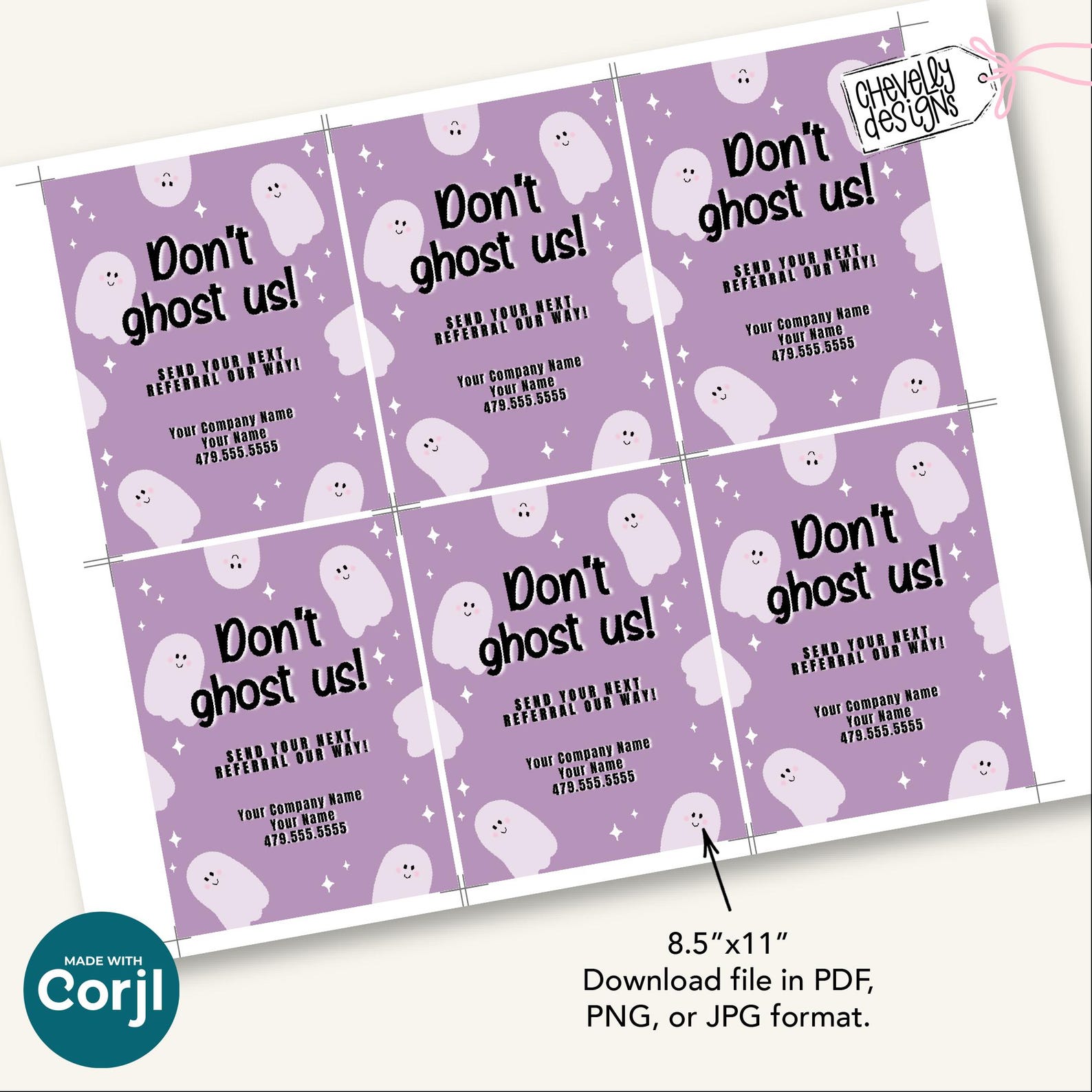 EDITABLE Halloween Referral Gift Tag - Don't Ghost Us - Printable ...