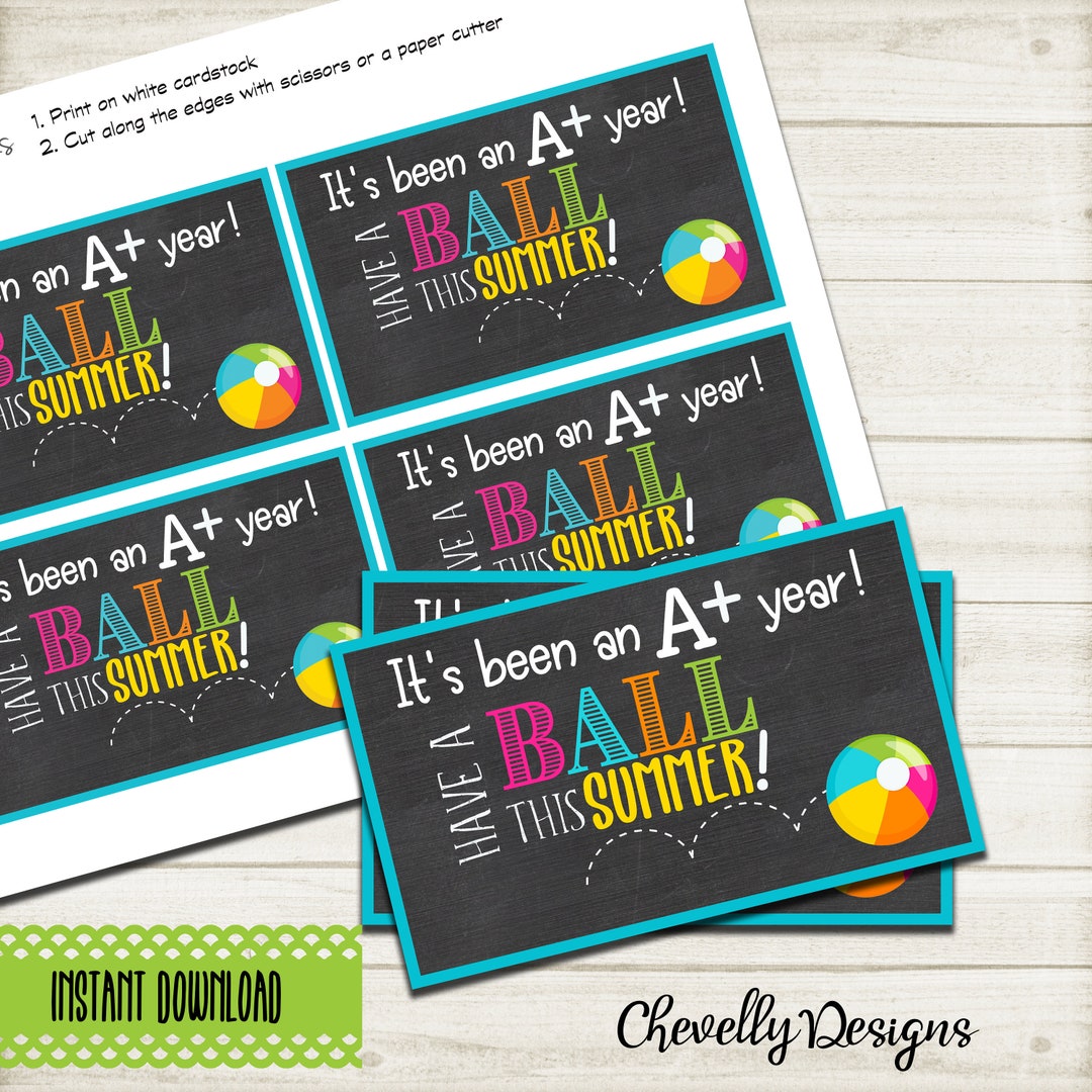 Have a Ball This Summer Gift Tag Printable Instant Download End of the ...