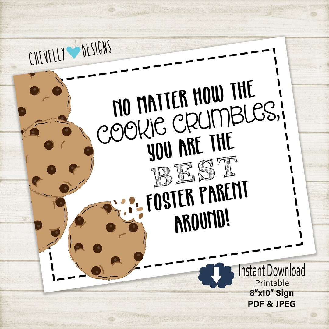Foster Parent Appreciation Printable Sign | 8x10 Digital File | COOKIE ...