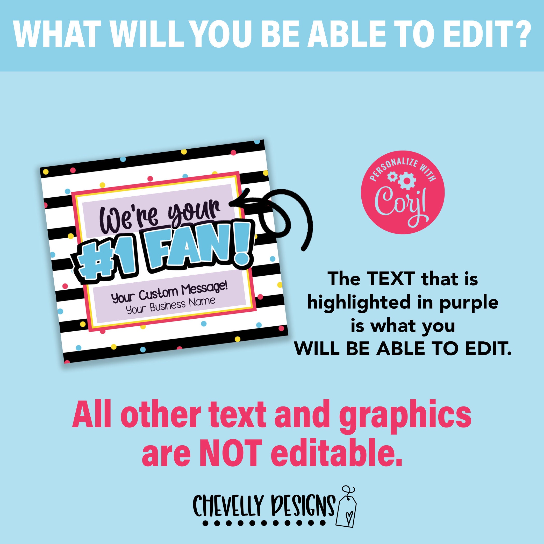 Editable We're Your 1 Fan Gift Tags Printable Digital - Etsy