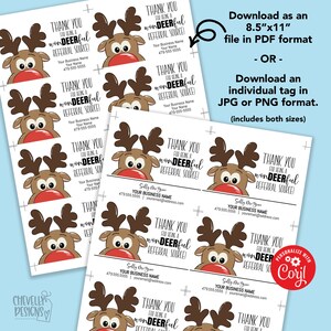 EDITABLE - Thanks for Being a Won-deer-ful Referral Source - Christmas ...