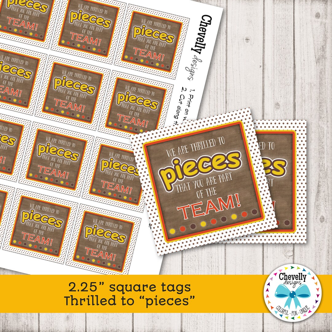 Thrilled to PIECES Peanut Butter Candy Tag Co-worker or Boss Gift HT041 ...