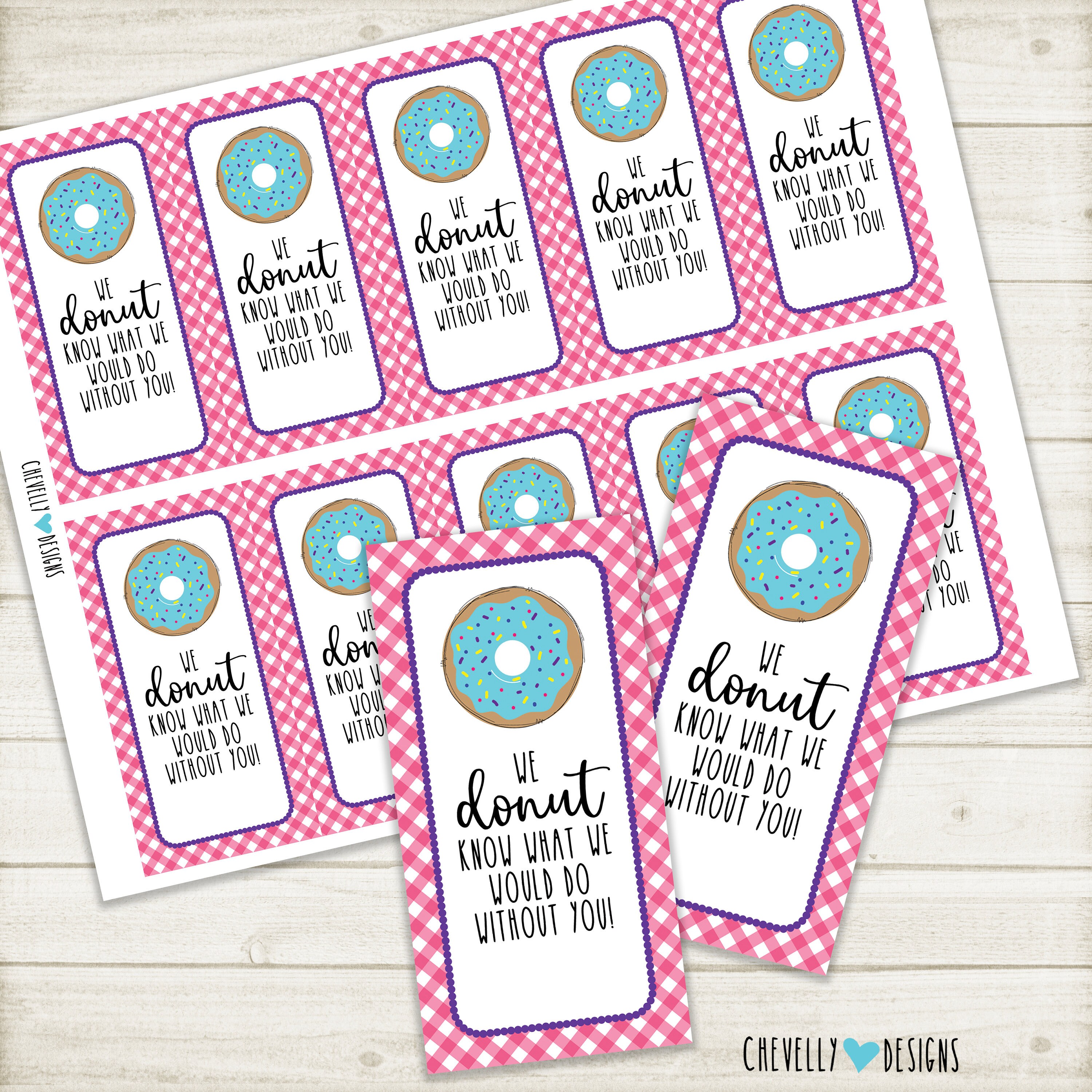 Printable Donut Gift Tags We DONUT know what we would do | Etsy