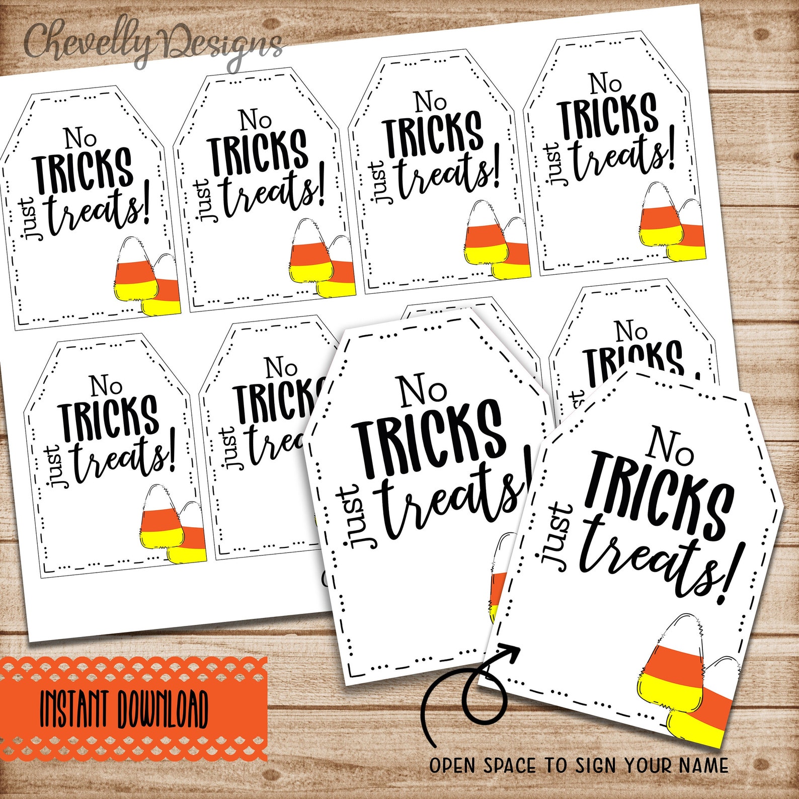 Candy Corn Gift Tags Printable Digital File No Tricks | Etsy