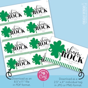 EDITABLE - You Shamrock - Printable St Patrick's Day Appreciation Gift ...