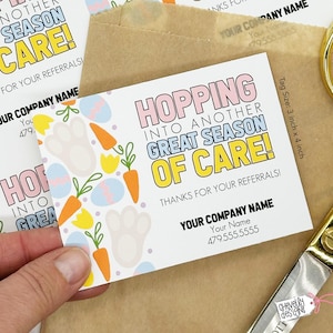Editable Printable Easter Referral Marketing Gift Tags, Hopping Into ...