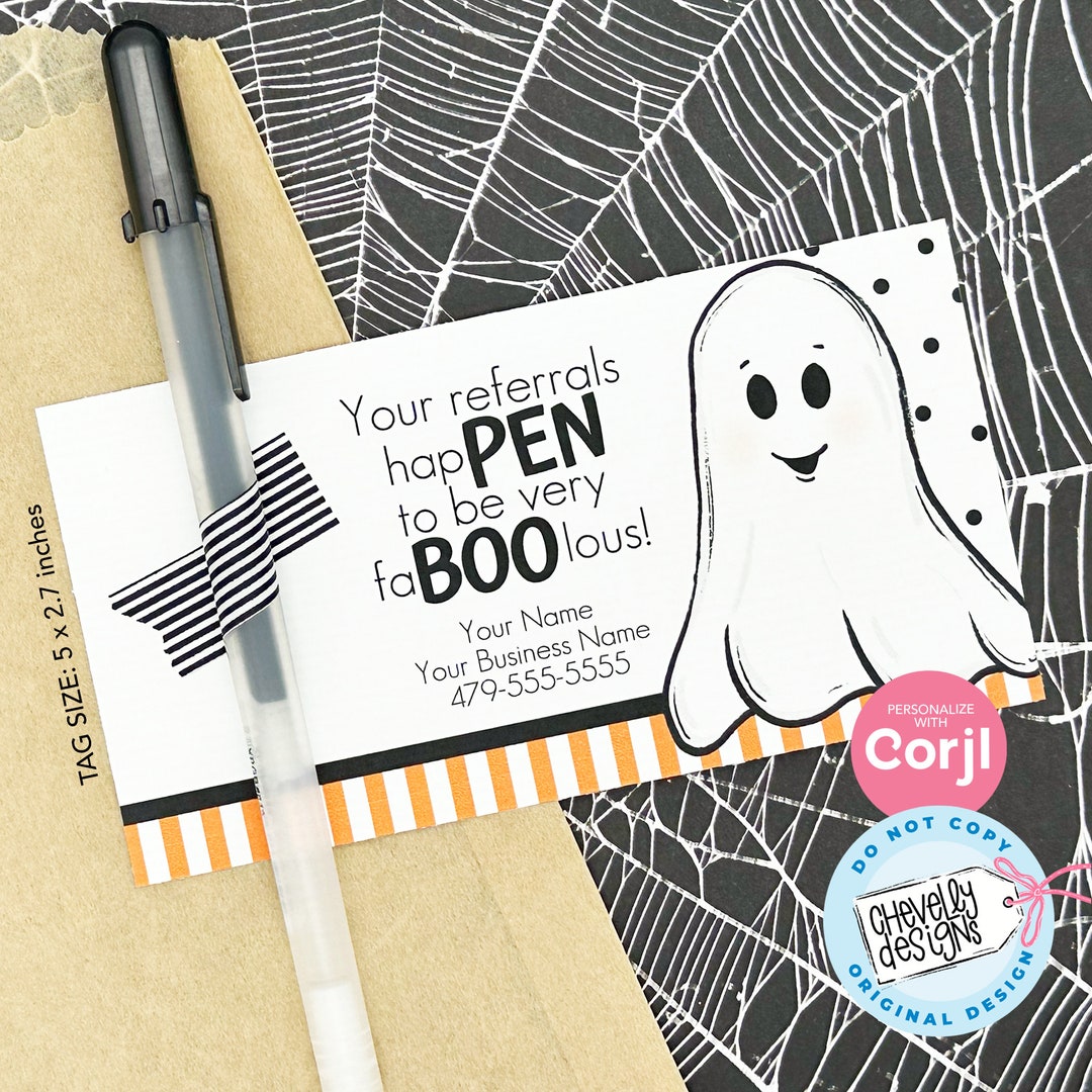 EDITABLE - Your Referrals Are Fa-boo-lous - Halloween Referral ...