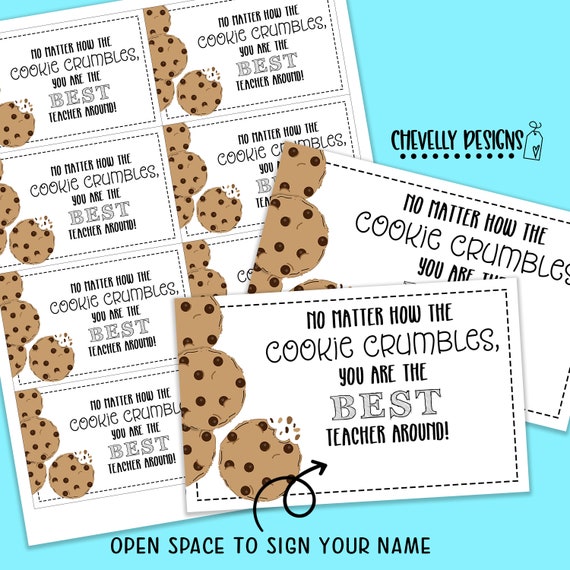 Best TEACHER Gift Tags COOKIE Crumbles Printable File | Etsy