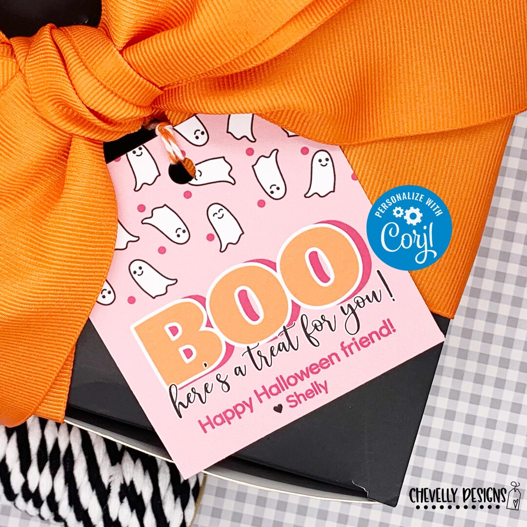 EDITABLE - Boo Here's a Treat for You - Halloween Ghost Gift Tags ...