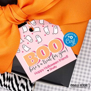 EDITABLE - Boo Here's a Treat for You - Halloween Ghost Gift Tags ...