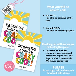 Editable Back to School Student Gift Tags - This School Year is Going ...