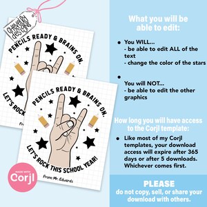 EDITABLE Back to School Gift Tag - Let's Rock This School Year ...