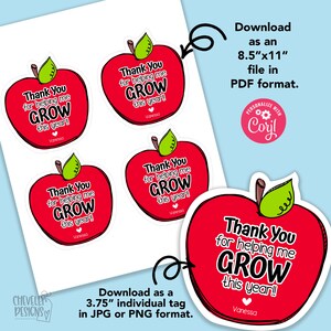 EDITABLE - Thank You for Helping Me Grow This Year - Apple Teacher ...
