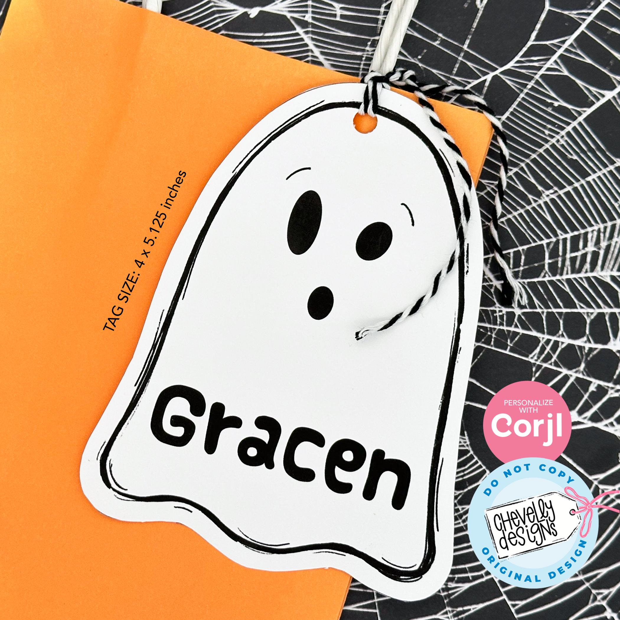 EDITABLE - Ghost Gift Tag - Halloween Treats for Kids - Printable ...