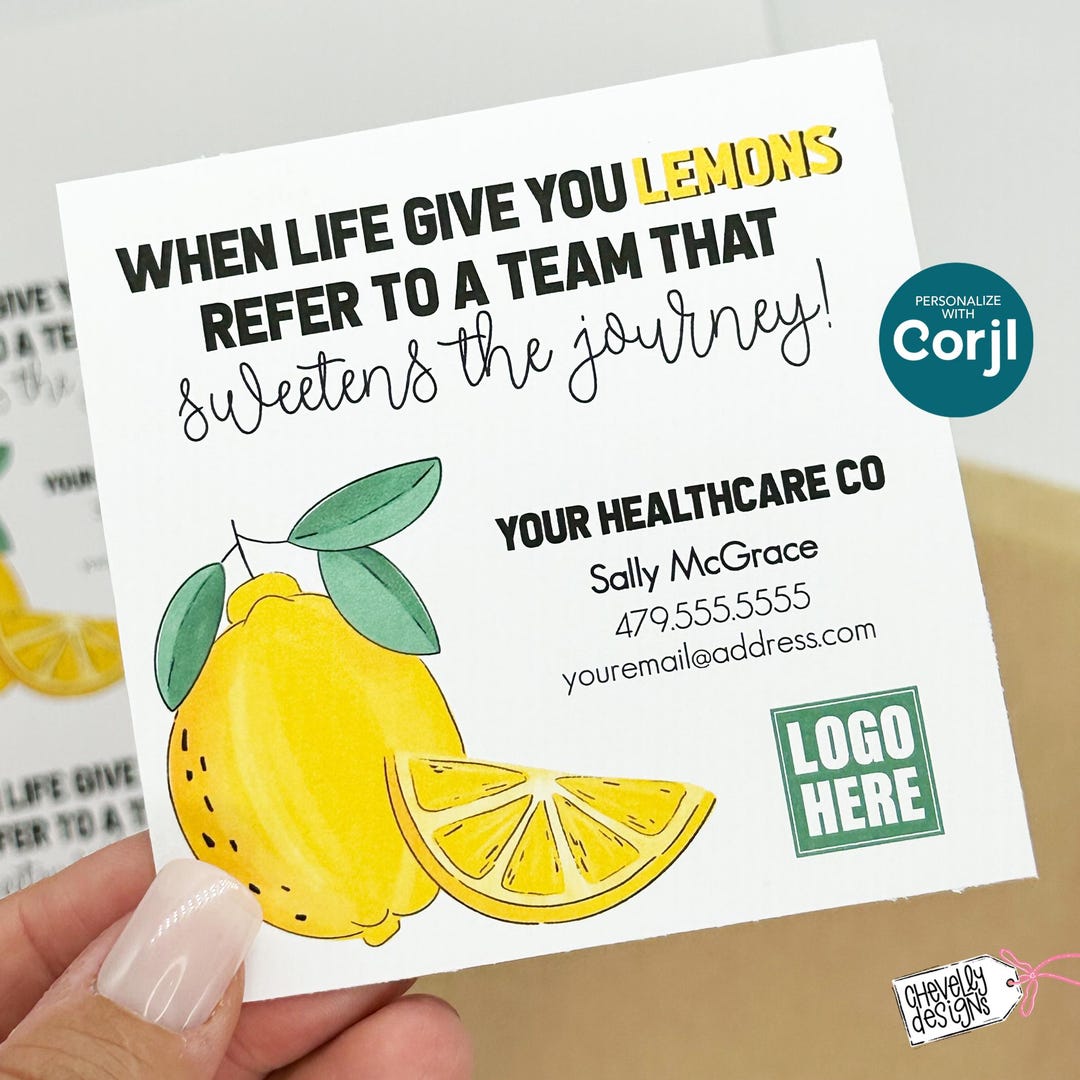 EDITABLE - Printable Referral Gift Tags, When Life Gives You Lemons ...