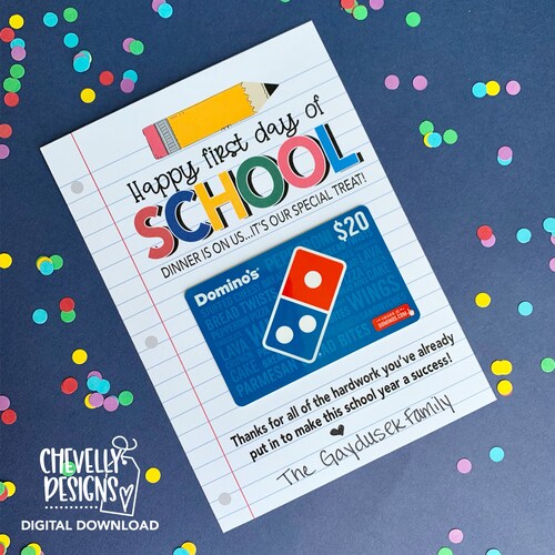 Back to School Printable Gift Card Holder School Supply Gift - Etsy