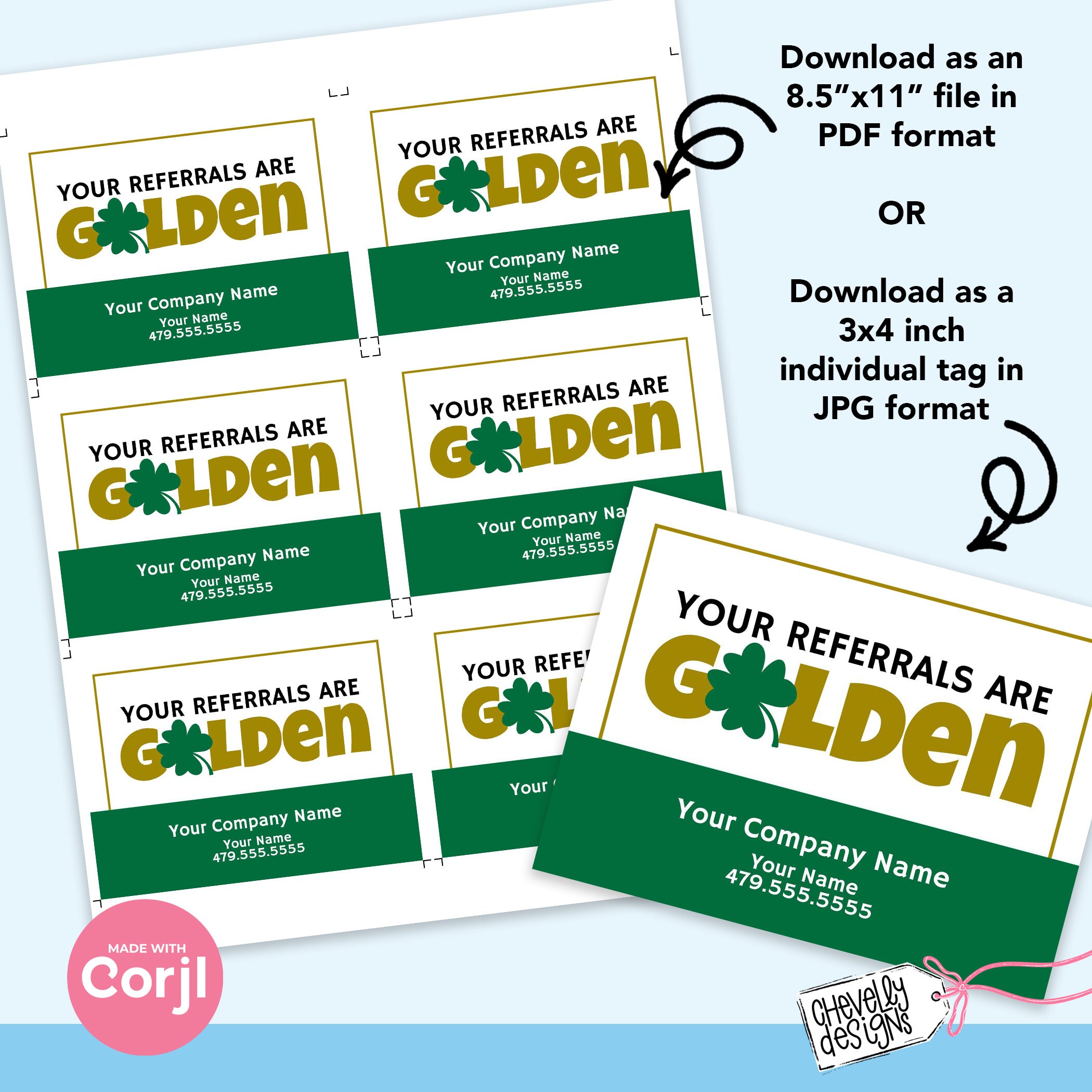 EDITABLE - Your Referrals Are Golden - St. Patricks Day Business ...