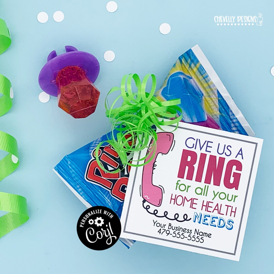Editable Give Us a RING for Your Needs Business Marketing Gift Tags ...