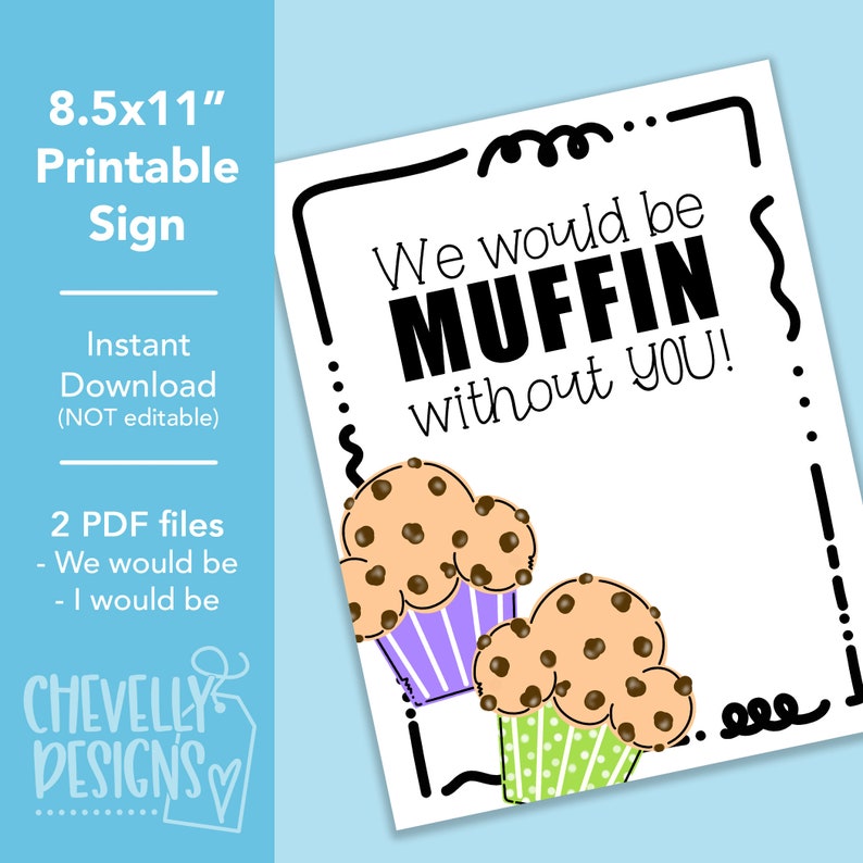 Printable 8.5x11 Muffin Appreciation Sign Break Room Sign - Etsy