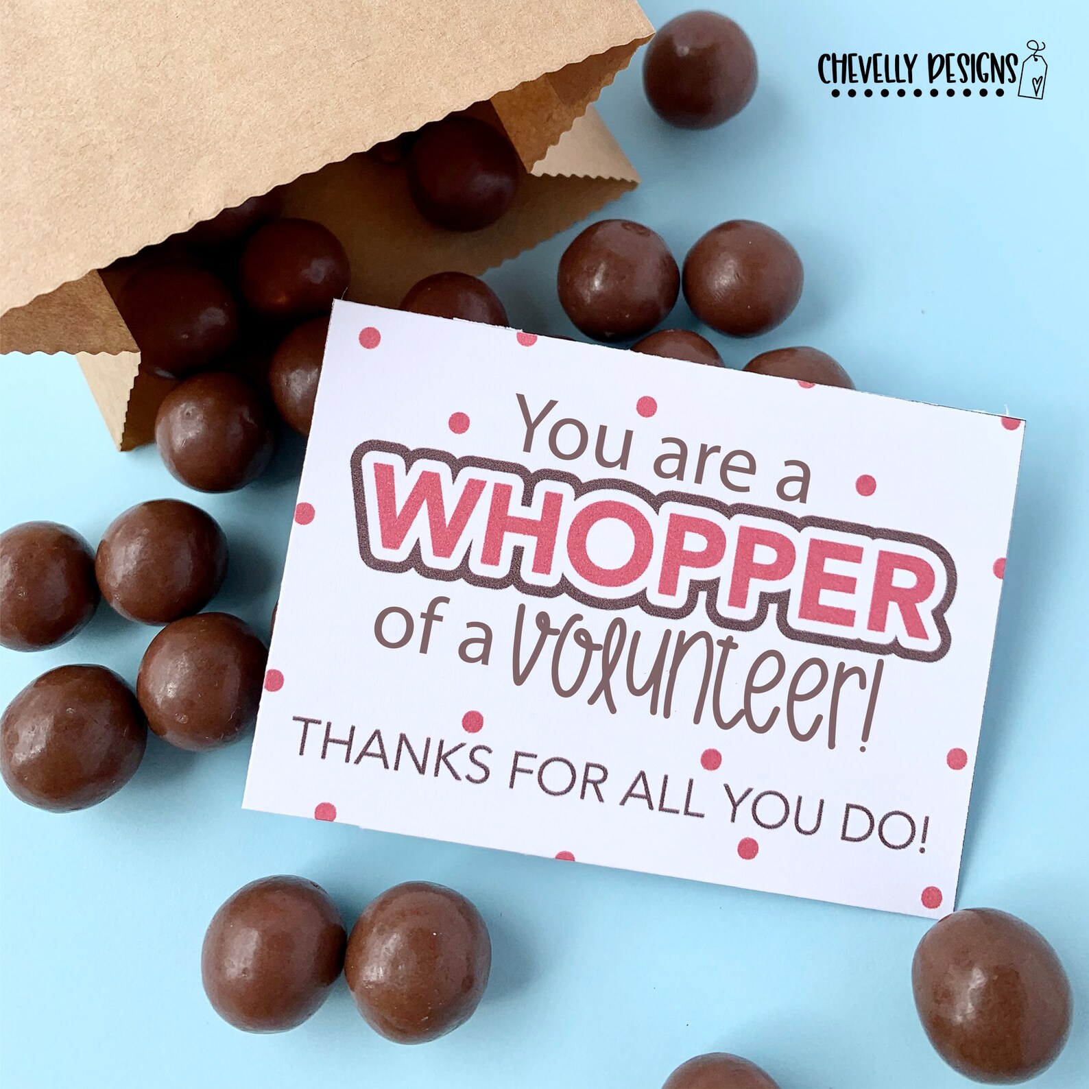 Printable Whopper of a Volunteer Whoppers Gift Tags - Etsy