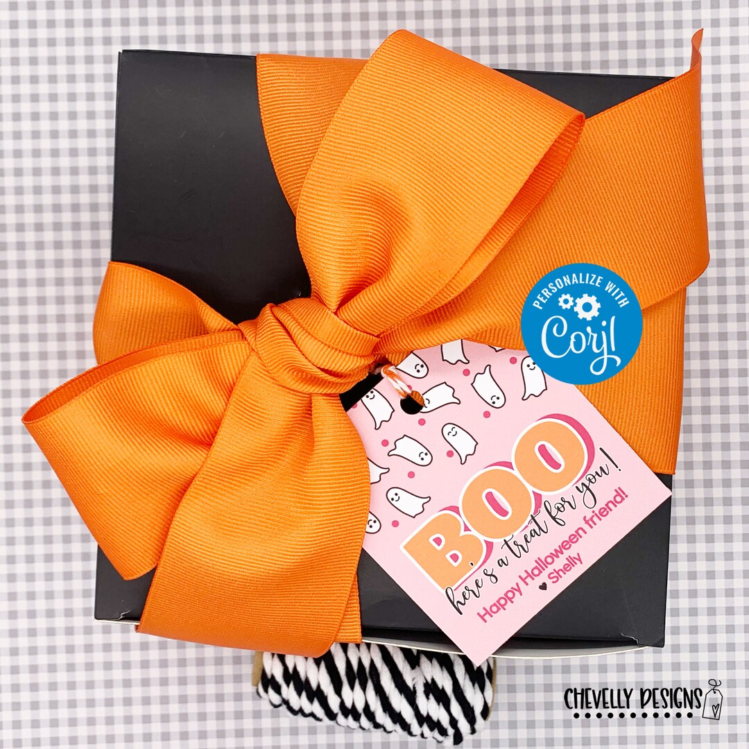 EDITABLE Boo Here's a Treat for You Halloween Ghost Gift Tags Printable ...