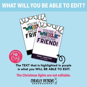 EDITABLE - You're a Wheelie Awesome Friend - Christmas Gift Tags ...