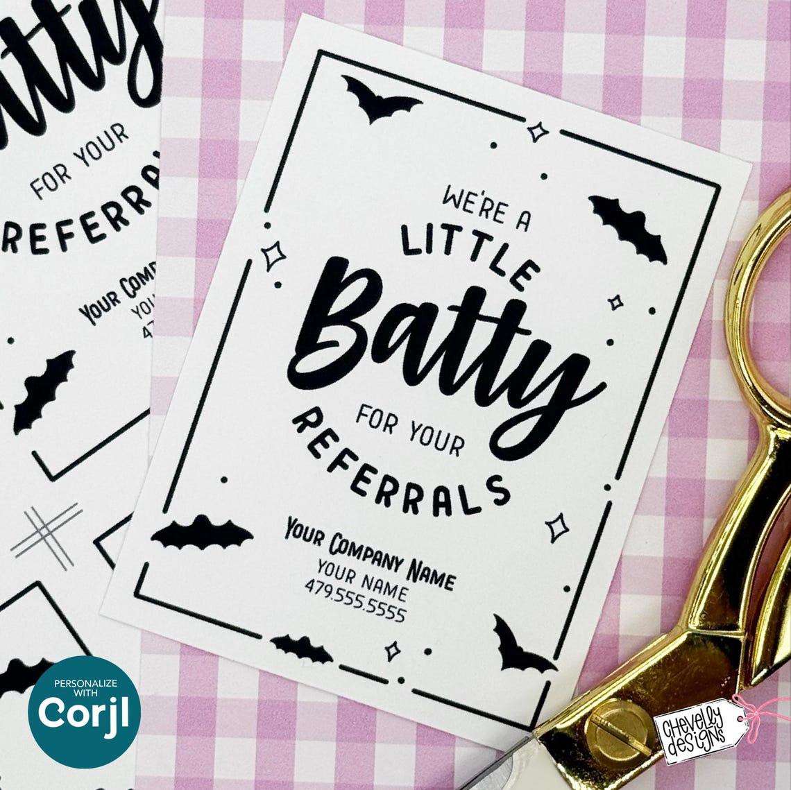 Editable Halloween Referral Gift Tag: Printable Batty Marketing Labels ...