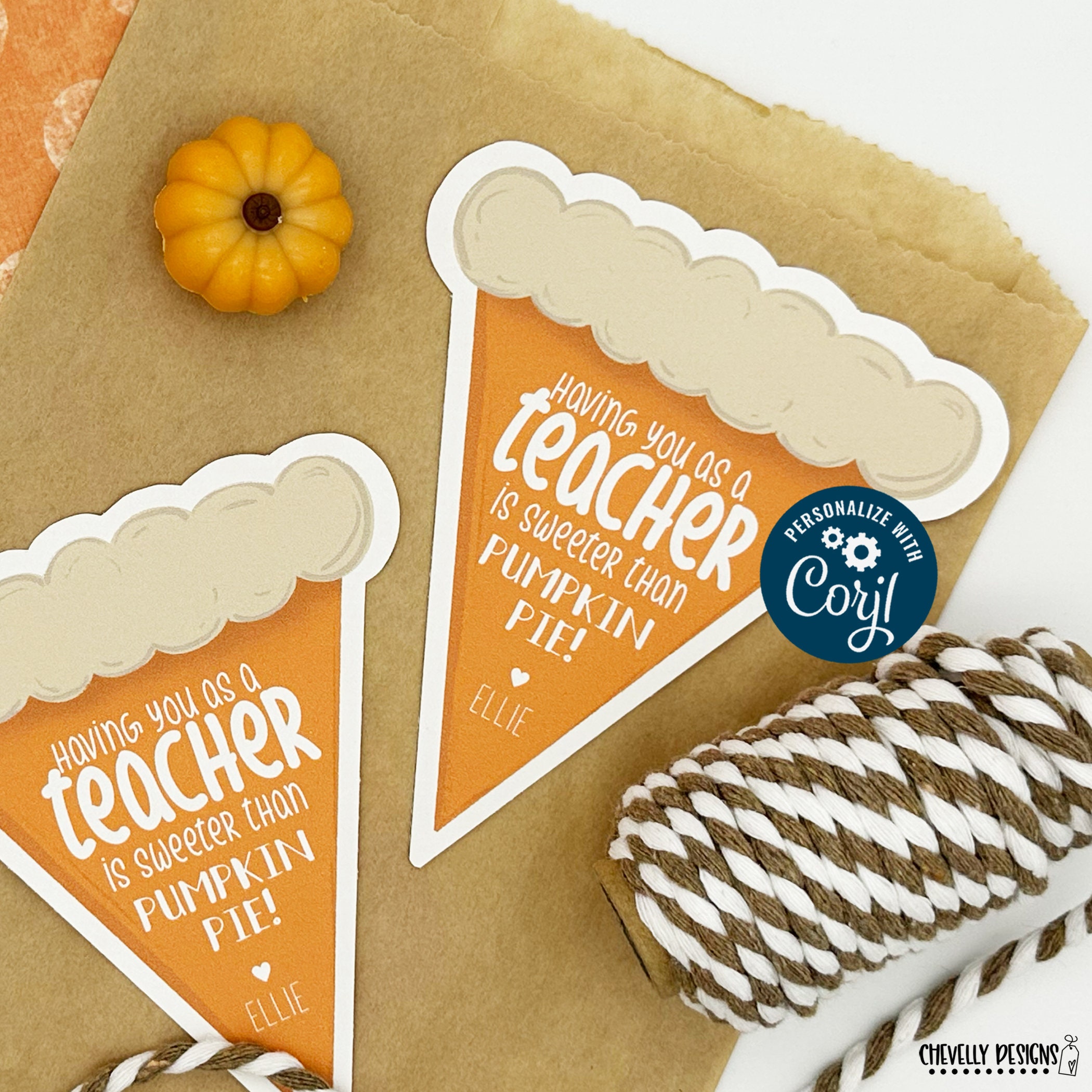 EDITABLE Teacher Sweeter Than Pumpkin Pie Fall - Etsy