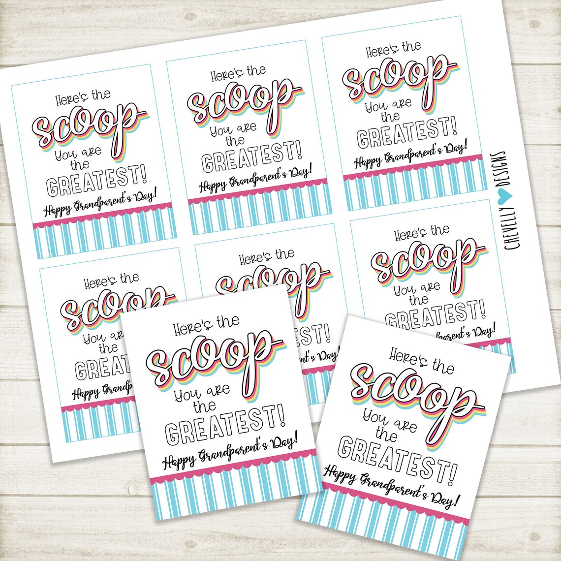 Printable Here's the Scoop Grandparent's Day Gift - Etsy