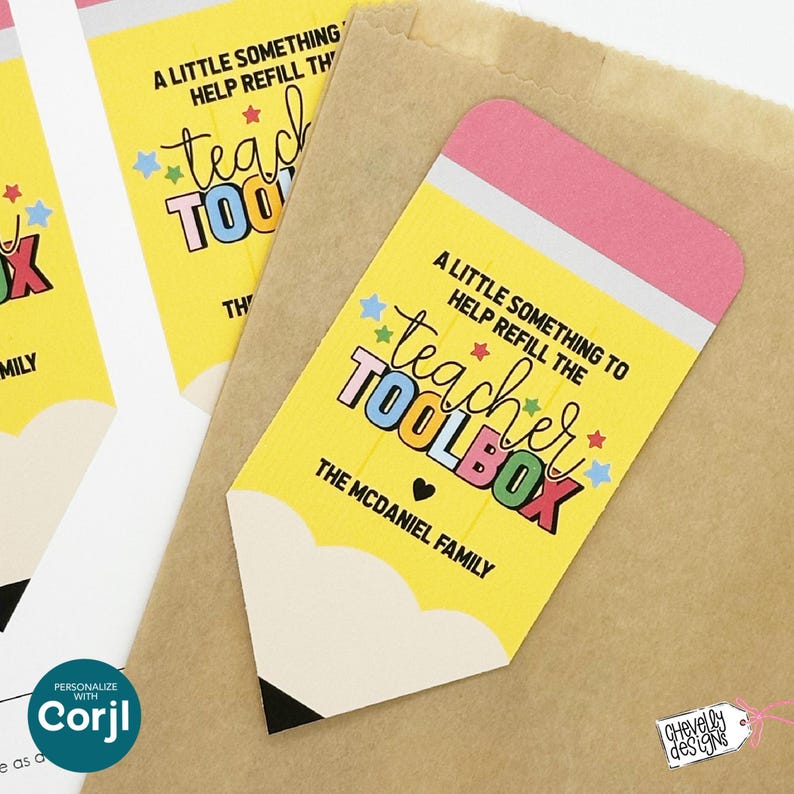 Editable Pencil Gift Card Holder for Teachers | Back to School ...