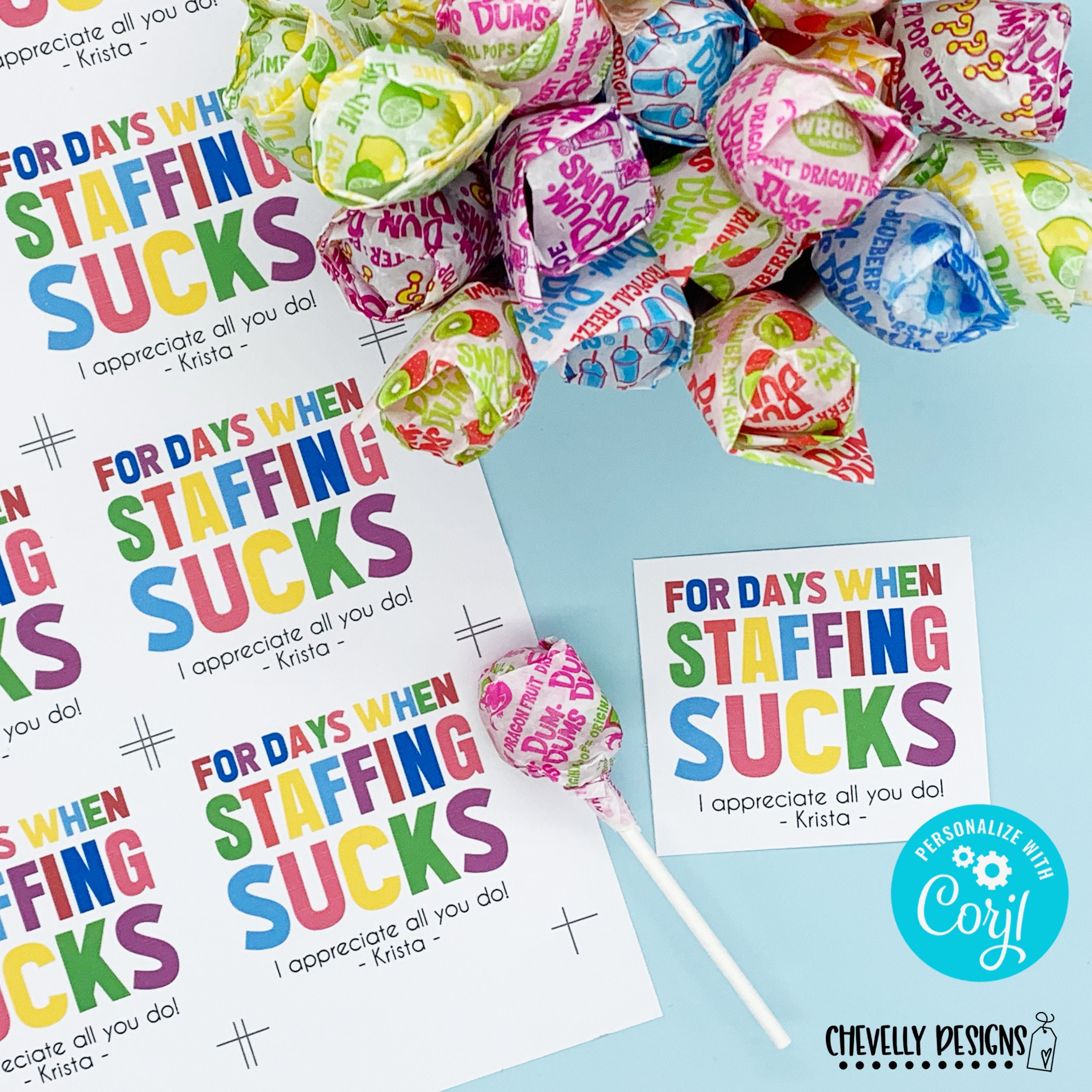 Editable for Days When Staffing Sucks Sucker Business Gift - Etsy