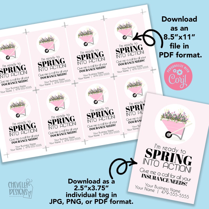 Editable - I'm Ready to Spring Into Action - Referral Gift Tags ...