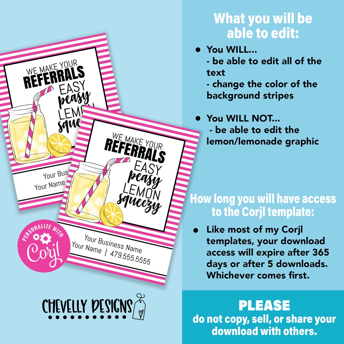 EDITABLE - We Make Your Referrals Easy Peasy Lemon Squeeze - Printable ...