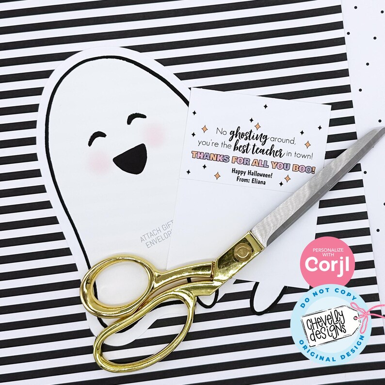 EDITABLE - Halloween Gift Card Holder for Teacher Treat - Ghost ...