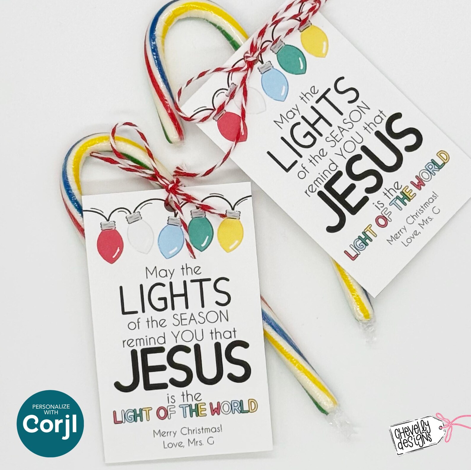 EDITABLE Christmas Gift Tags- Jesus Light of the World, Printable ...