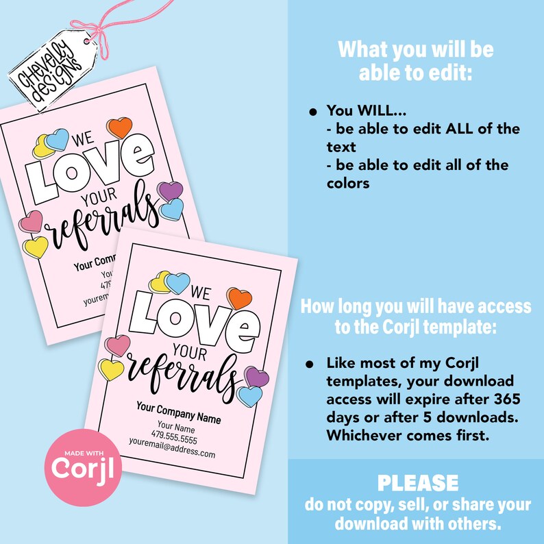 EDITABLE - We Love Your Referrals - Valentine Healthcare Marketing Gift ...
