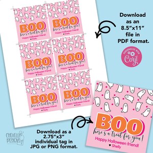 EDITABLE - Boo Here's a Treat for You - Halloween Ghost Gift Tags ...