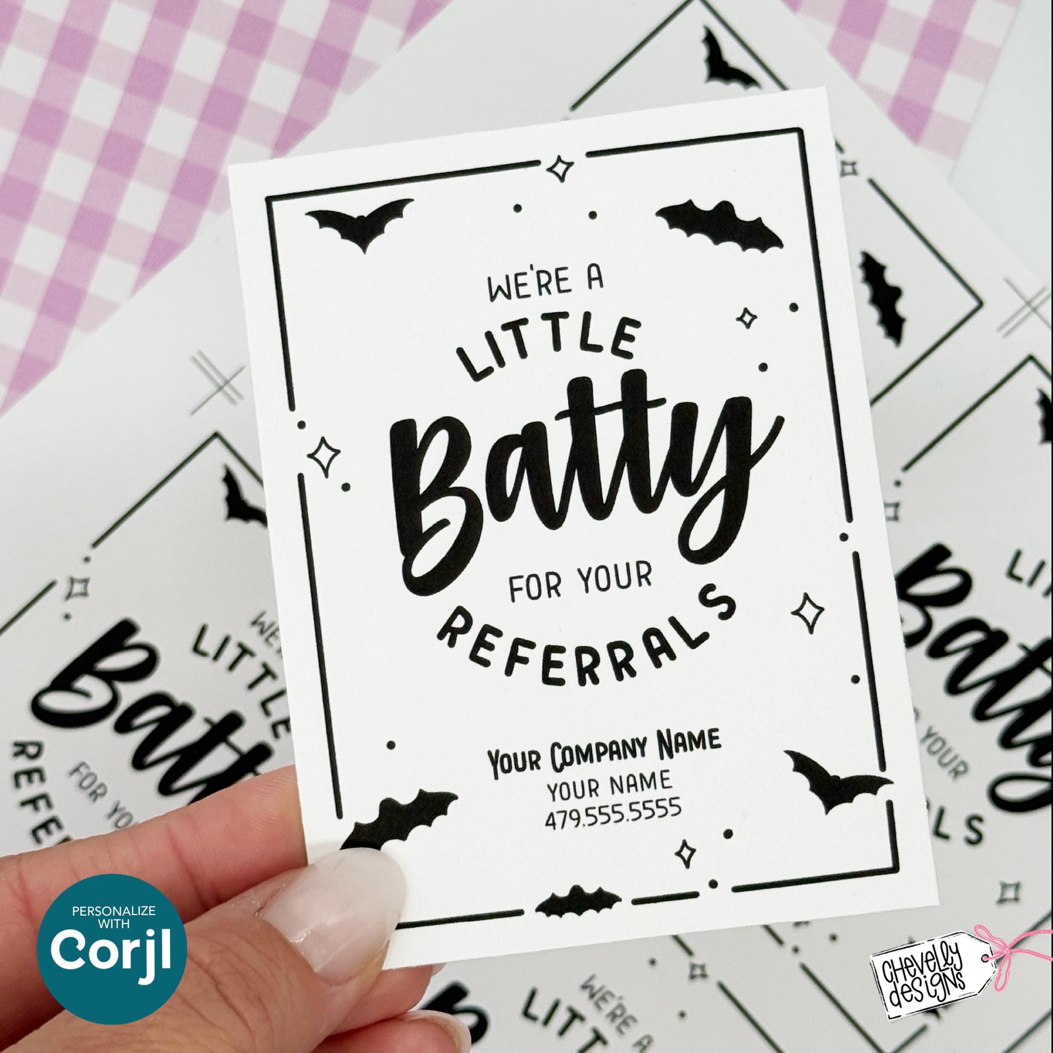Editable Halloween Referral Gift Tag: Printable Batty Marketing Labels ...