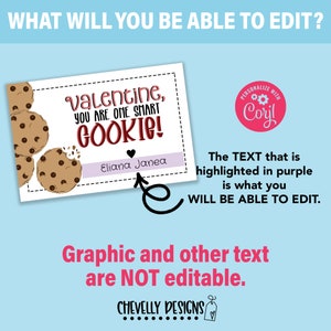 Editable - Smart Cookie Valentine Cards - Printable Digital File - Gift ...
