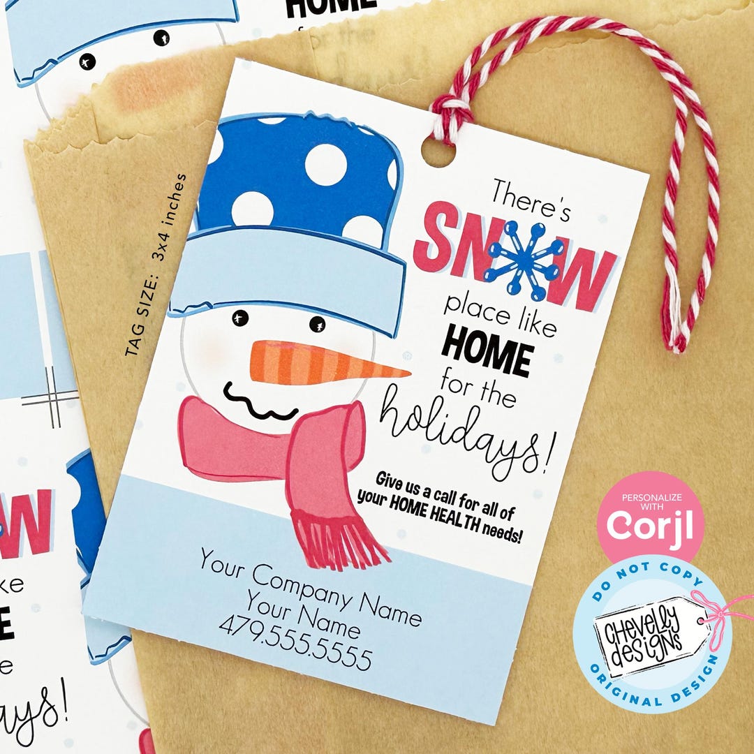 EDITABLE Christmas Referral Gift Tags - Snow Place Like Home for the ...