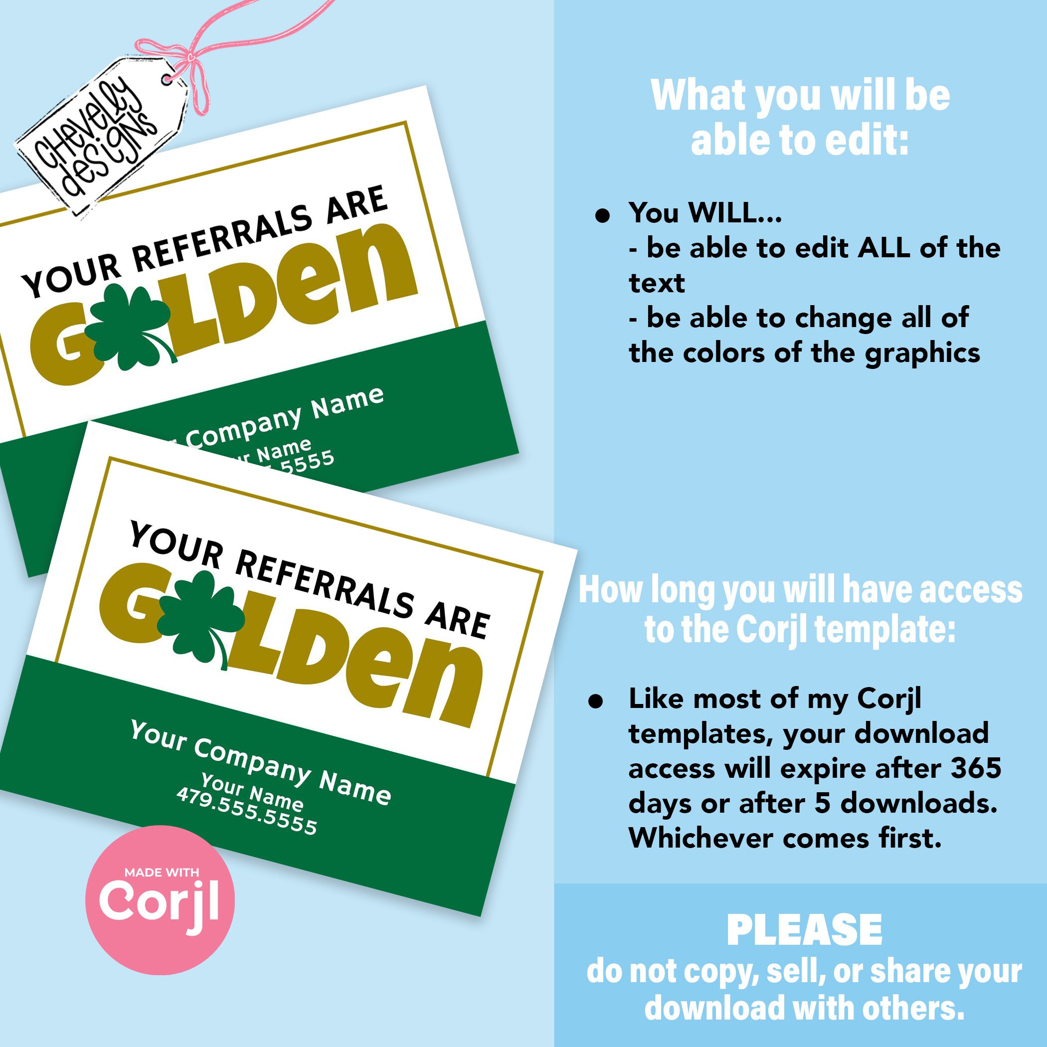 EDITABLE - Your Referrals Are Golden - St. Patricks Day Business ...