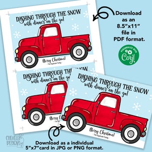 EDITABLE - Dashing Through the Snow With Dinner on the Go - Printable ...