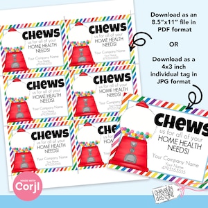 EDITABLE Chews Us for Your Home Health Needs Referral Marketing Gift ...
