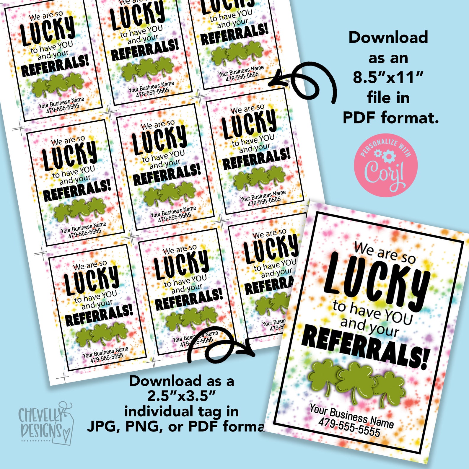 Editable We Are so Lucky to Have You Referral Gift Tags - Etsy