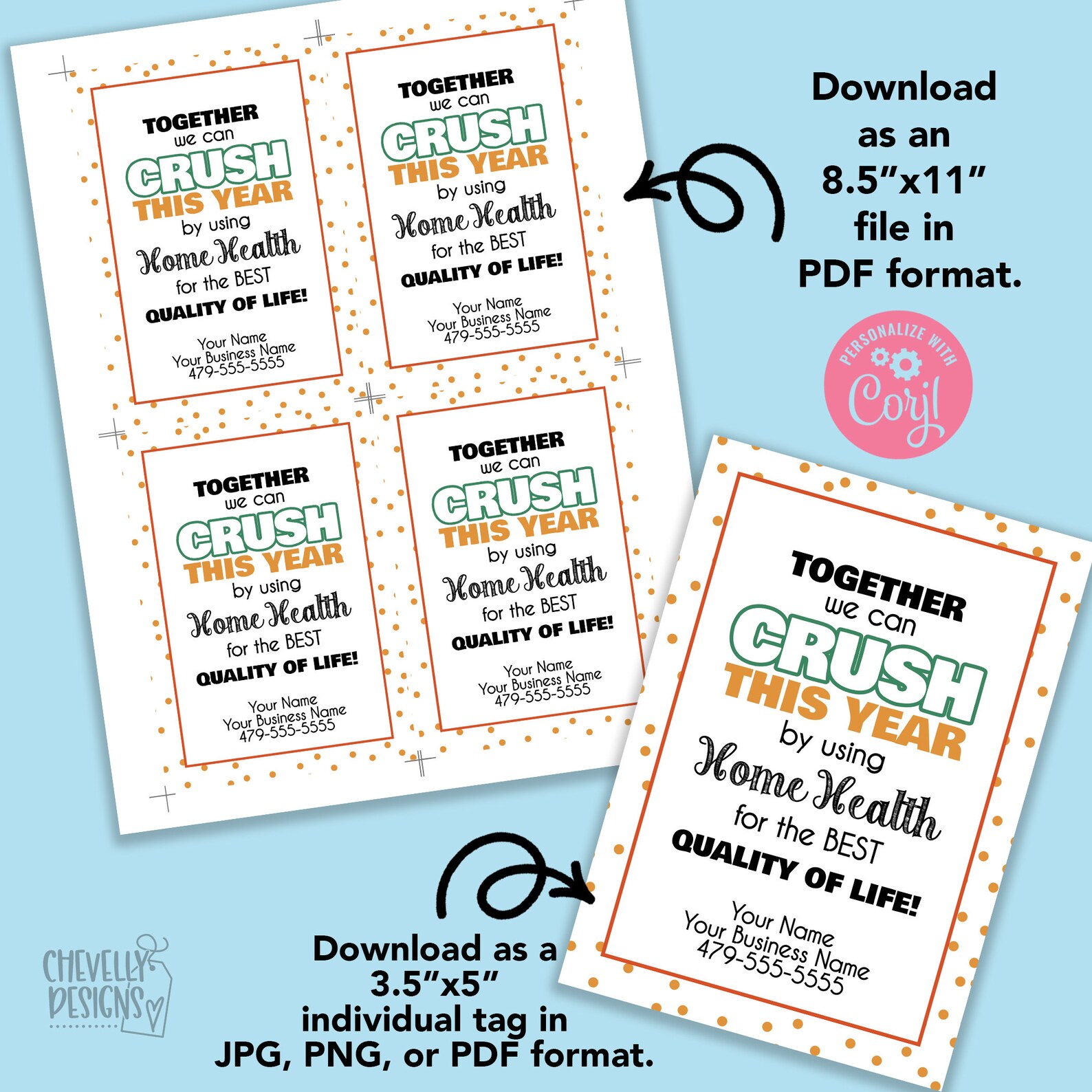 Editable - Crush This Year Home Health Gift Tags - Printable Digital ...