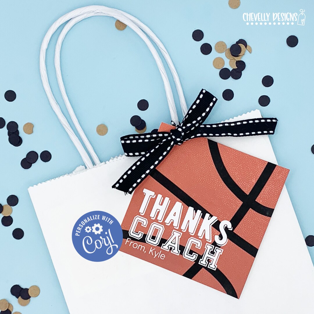 Editable - Thanks Coach - Basketball Appreciation Gift Tags - Printable ...